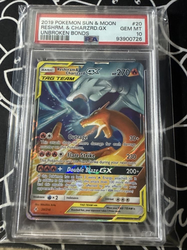 Auction Prices Realized Tcg Cards 2019 POKEMON SUN & MOON UNBROKEN BONDS Reshiram & Charizard Gx