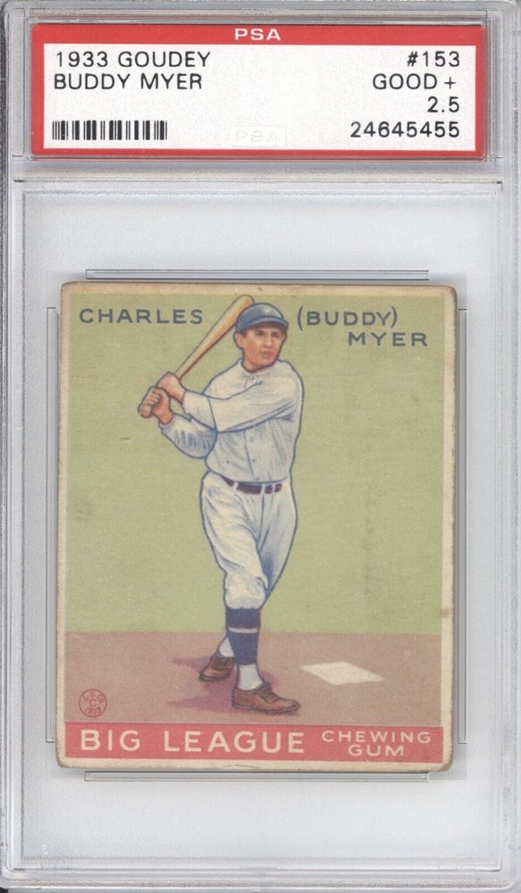 Auction Prices Realized Baseball Cards 1933 Goudey Buddy Myer