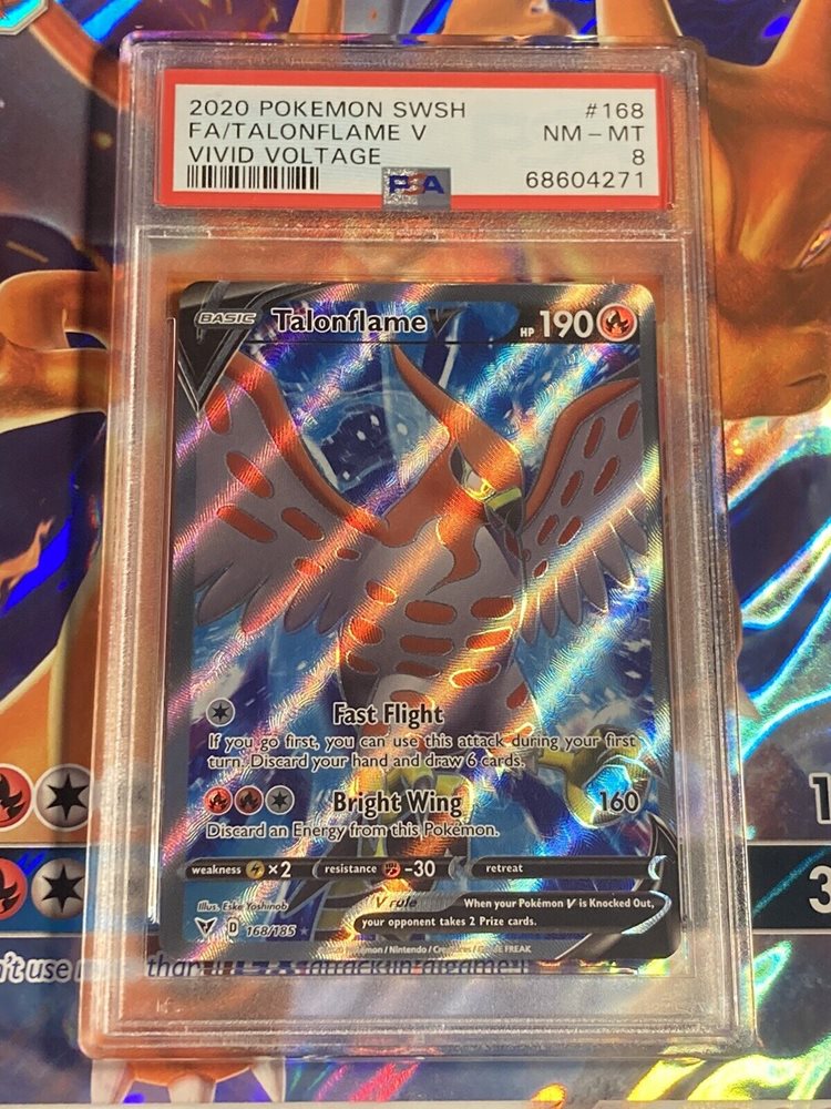 Talonflame V 168 NM Sword and Shield Vivid Voltage Pokemon Card Tracked ...